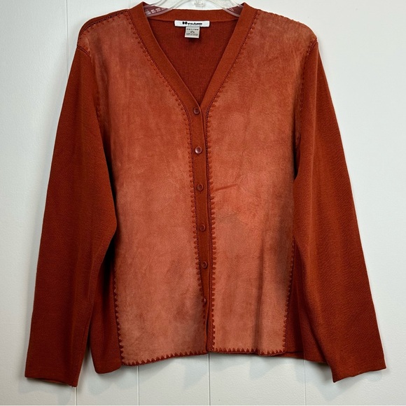 Vintage | Sweaters | Vintage Nygard Suede Leather Sweater Womens Size ...